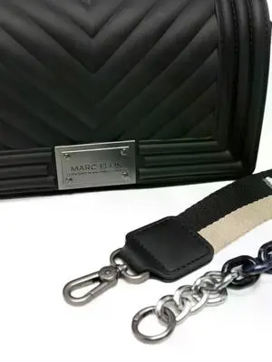 MARC ELLIS Chevron-quilted Logo-plaque Shoulder Bag