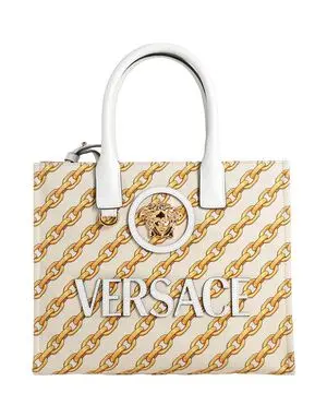 Versace Handbag Ivory Cotton, Calfskin