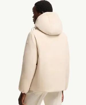 Moncler Vivante Hooded Wool Cashmere Short Down Jacket