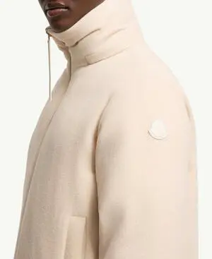 Moncler Vivante Hooded Wool Cashmere Short Down Jacket