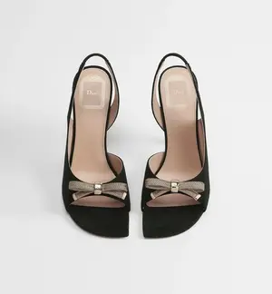 Dior Bow Heeled Slingback Sandal
