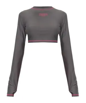 Moschino Active Long-sleeve Cropped Top - Grey