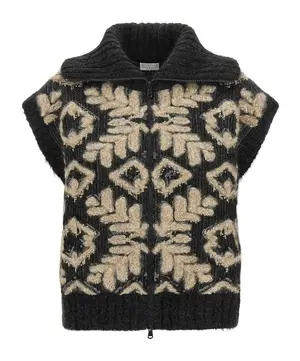 Brunello Cucinelli Sequin Intarsia Cardigan