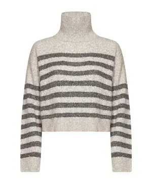 Brunello Cucinelli Long-sleeved Knit Top - Gray