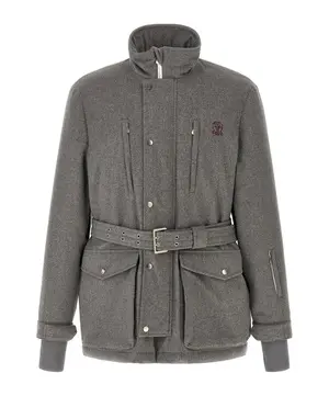 Brunello Cucinelli Long-sleeved Padded Jacket - Gray