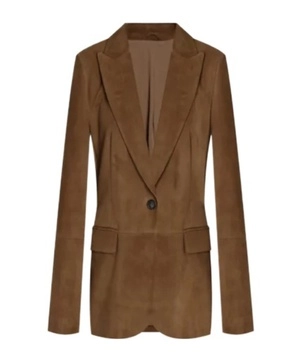 Brunello Cucinelli Long-sleeved Leather Jacket - Brown
