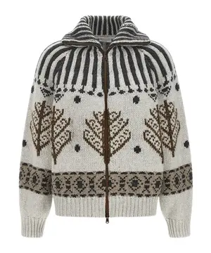 Brunello Cucinelli Multicolor 'nordic Heritage' Cardigan - Gray