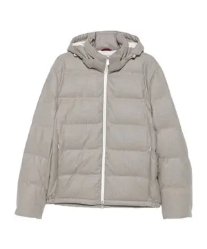 Brunello Cucinelli Houndstooth-pattern Quilted Jacket - Gray