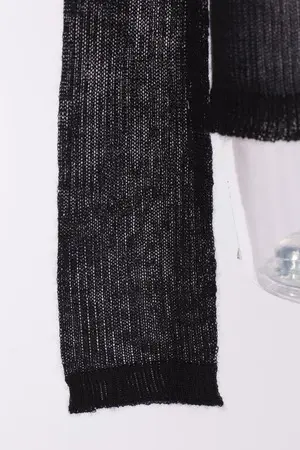 Rick Owens Sheer Hooded Knitted Top