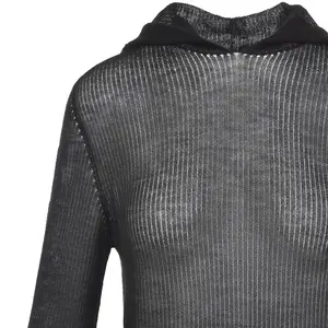 Rick Owens Sheer Hooded Knitted Top