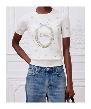 Dior Médaillon Embroidered Short-sleeved Sweater