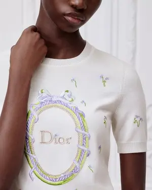 Dior Médaillon Embroidered Short-sleeved Sweater