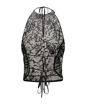 Attico Lace Sequin Halter Top