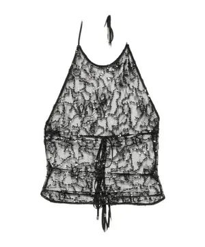 Attico Lace Sequin Halter Top