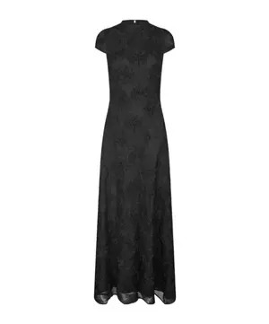 ROTATE BY BIRGER CHRISTENSEN Flower Mesh Maxi Dress - Black