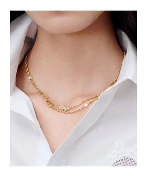 Dior Cd Mini Bow Necklace