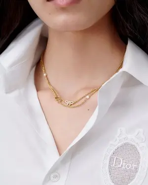Dior Cd Mini Bow Necklace