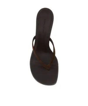 Amina Muaddi Thong-style High-heeled Sandals - Coffee
