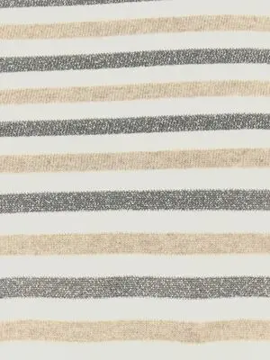 Brunello Cucinelli Cropped Striped Knitted Sweater