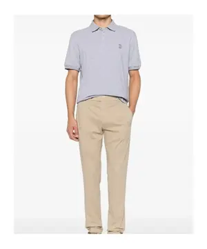 Brunello Cucinelli Logo-embroidered Piqué Polo Shirt - Gray
