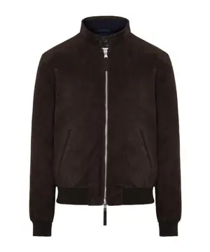 THE JACK LEATHERS The Jackie Leathers Suede Zip Jacket - Black