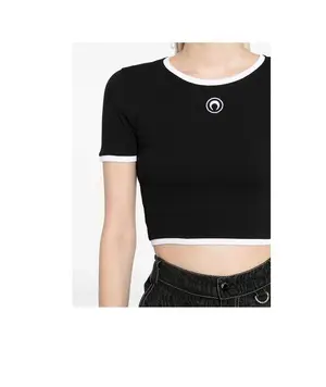 MARINE SERRE Moon Embroidered Crop Top
