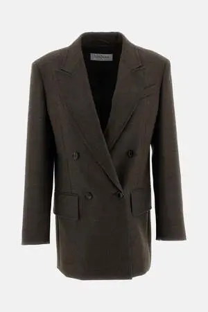 Max Mara Blazer Doppiopetto In Batavia Lana - Grigio