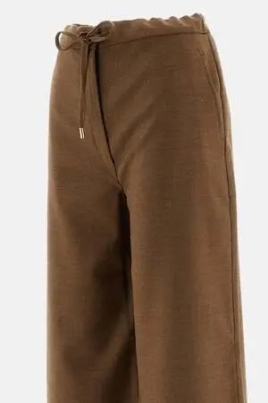 Max Mara Pantaloni Jogging In Flanella Di Lana Stretch