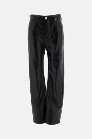 Bottega Veneta Pantaloni In Pelle Lucida - Nero