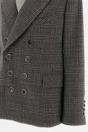 Rabanne Giacca Blazer Sartoreale In Lana Tartan