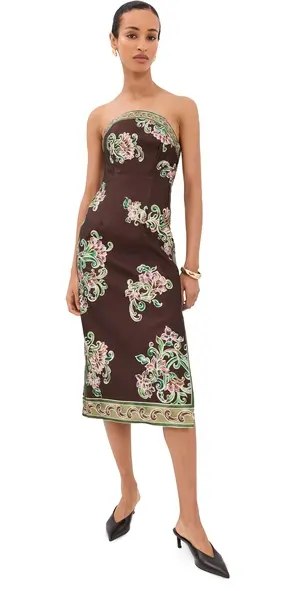 ALEMAIS Josie Bodice Midi Dress - Plum