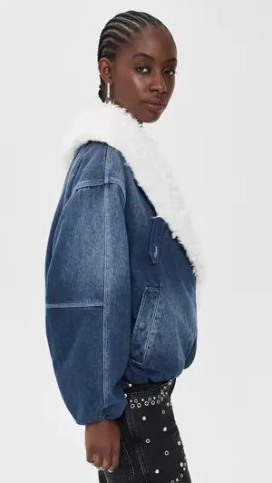Moon River Shearing Denim Jacket