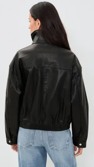Good American The Better Than Leather Faux Leather Jacket