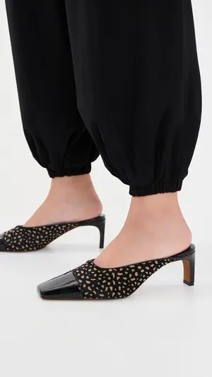 Ulla Johnson Mix Media Mid Heel Mules