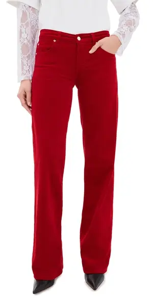 FRAME X Amelia Gray The Corduroy Gray Pants - Lipstick