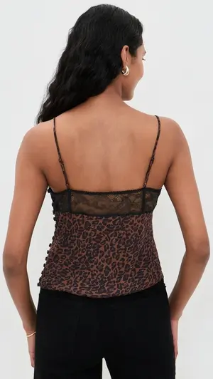FRAME The Lace Delphine Silk Camisole