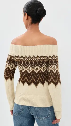 Moon River Off-shoulder Sweater Top