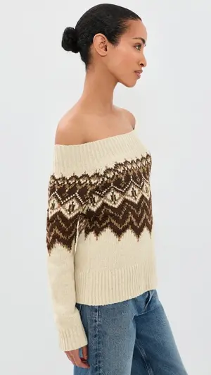 Moon River Off-shoulder Sweater Top