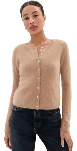 LE BOP Sofia Cashmere Twinset Cardigan - Light Camel