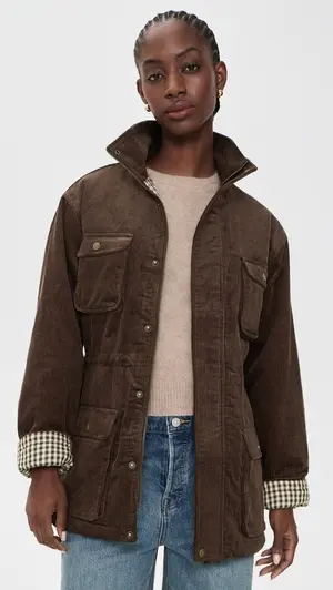 HOUSE OF SUNNY Corduroy Funnel Neck Jacket