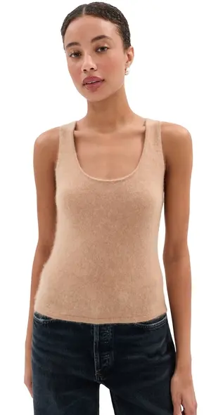LE BOP Sofia Cashmere Sweater Twinset Tank Light Camel