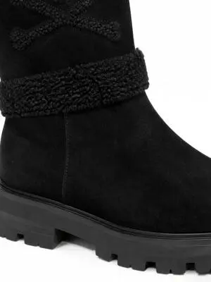 Philipp Plein Skull And Bones Suede Boots