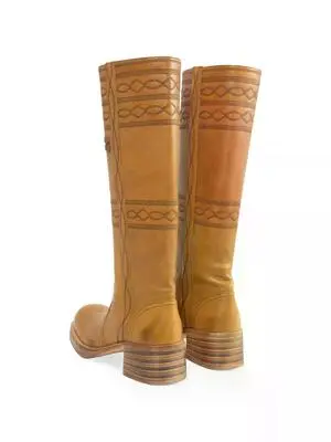 Miu Miu Embroidered Leather Boots
