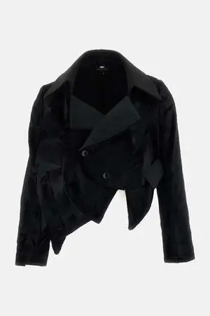 Comme Des Garçons Giacca Sculpture Corta Asimmetrica - Nero