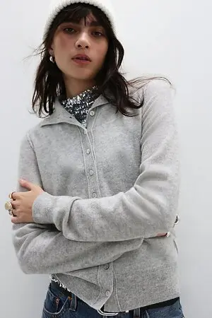 Free People Rhode Cashmere Cardigen - Frost