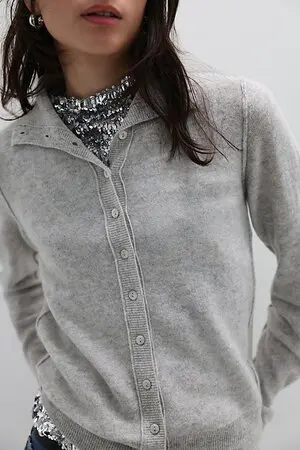 Free People Rhode Cashmere Cardigen - Frost