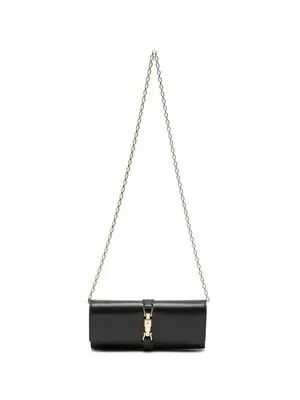Gucci Jackie Leather Wallet On Chain - Black