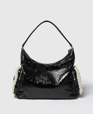 Stella McCartney Dartmoor Cracked Patent Shoulder Bag