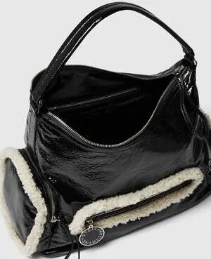 Stella McCartney Dartmoor Cracked Patent Shoulder Bag