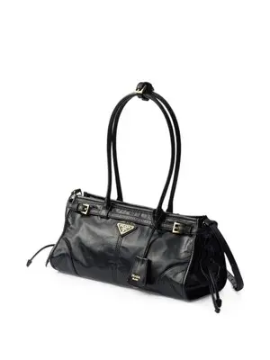 Prada Bonnie Medium Leather Handbag - Black